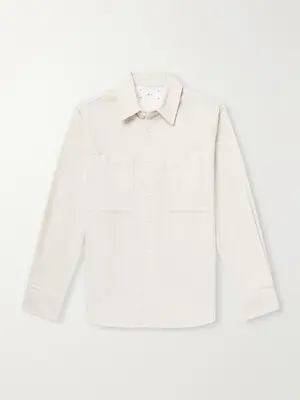 Mr P. Cotton And Cashmere-blend Corduroy Shirt - Neutrals