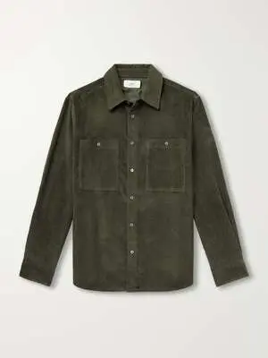 Mr P. Cotton And Cashmere-blend Corduroy Shirt - Green