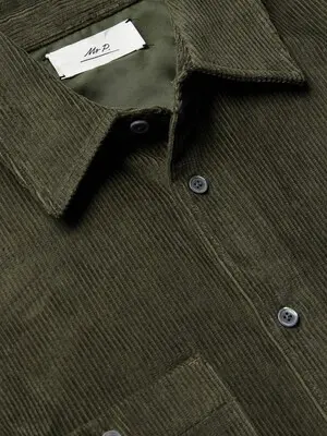 Mr P. Cotton And Cashmere-blend Corduroy Shirt - Green
