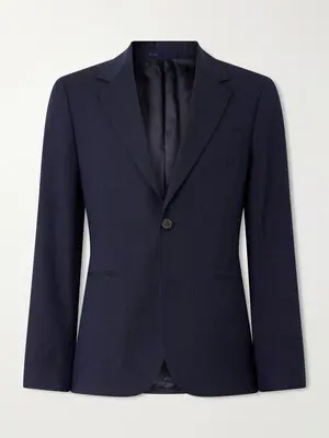 Mr P. Wool, Silk And Linen-blend Suit Jacket - Blue