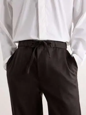 De Bonne Facture Lounge Straight-leg Wool Drawstring Trousers