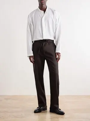 De Bonne Facture Lounge Straight-leg Wool Drawstring Trousers