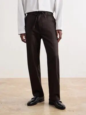 De Bonne Facture Lounge Straight-leg Wool Drawstring Trousers