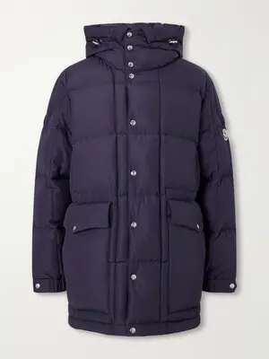 Moncler Sylmara Logo-appliquéd Hooded Quilted Shell Down Parka - Blue