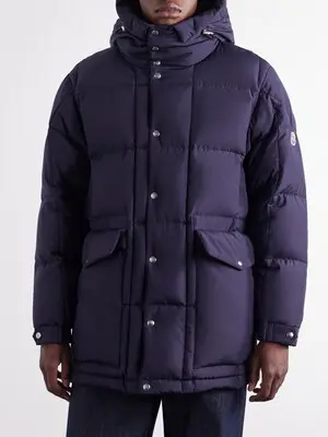 Moncler Sylmara Logo-appliquéd Hooded Quilted Shell Down Parka - Blue