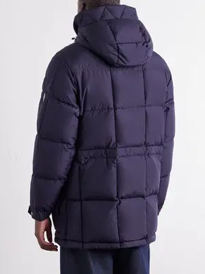 Moncler Sylmara Logo-appliquéd Hooded Quilted Shell Down Parka - Blue
