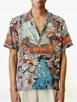 ENDLESS JOY Atma Penangsaransilk-crepe Shirt - Grey