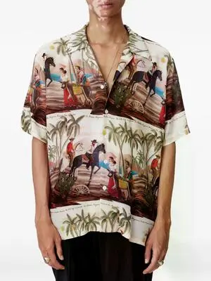 ENDLESS JOY Bandito Graphic-print Short-sleeve Shirt - Neutrals