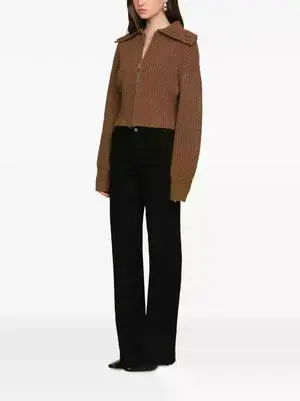 AMUR Emery Cable-knit Sweater - Brown