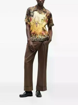 ENDLESS JOY Spiderweb Graphic-print Mulberry Silk Shirt