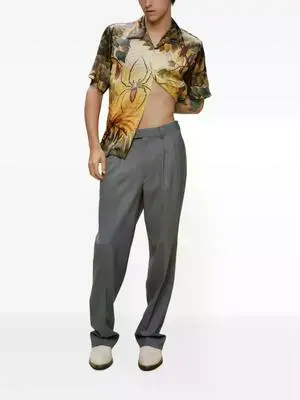 ENDLESS JOY Spiderweb Graphic-print Mulberry Silk Shirt