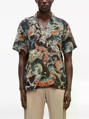 ENDLESS JOY Tiga Naga Silk Shirt - Black