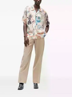 ENDLESS JOY Eternal Squid Surrealist-print Short-sleeve Shirt - Neutrals