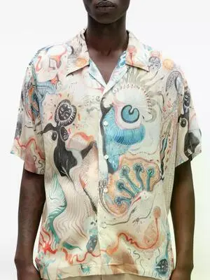 ENDLESS JOY Eternal Squid Surrealist-print Short-sleeve Shirt