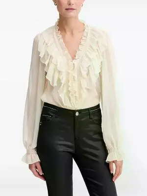 MORGAN Ruffled Long-sleeve Blouse