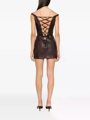MARIA LUCIA HOHAN Rika Lace-up Leather Mini Dress