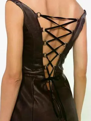 MARIA LUCIA HOHAN Rika Lace-up Leather Mini Dress