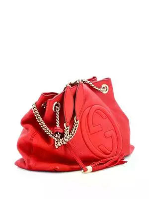 Gucci Soho Chain Strap Leather Medium Shoulder Bag - Red