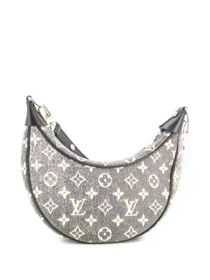 LOUIS VUITTON Loop Handbag Monogram Jacquard Denim Hobo Bag - Grey