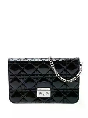 Dior 2014 Patent Cannage Miss Promenade Crossbody Bag - Black