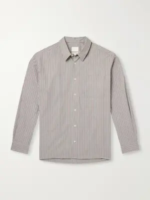 A.p.c. Malo Striped Cotton-poplin Shirt - Gray
