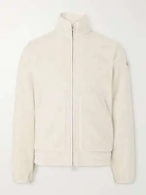 Moncler Logo-appliquéd Zip-up Fleece Jacket - Cream