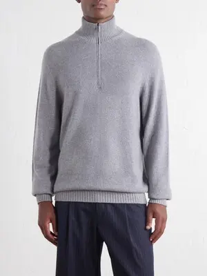 Thom Sweeney Cashmere Half-zip Sweater - Gray