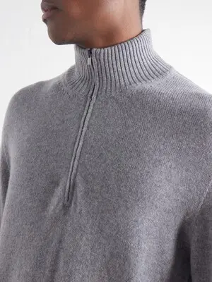 Thom Sweeney Cashmere Half-zip Sweater - Gray