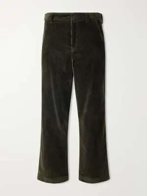 Moncler Straight-leg Cotton-blend Corduroy Trousers - Green