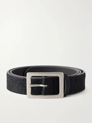 NEIGHBORHOOD 3cm Calf Hair Belt - Black