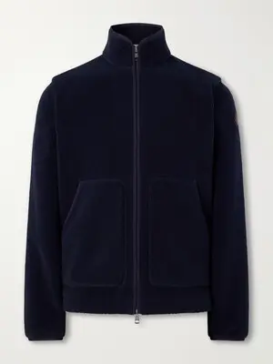Moncler Moncler - Logo-Appliquéd Zip-Up Fleece Jacket - Men - Blue - S Blue