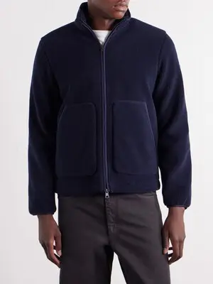 Moncler Logo-appliquéd Zip-up Fleece Jacket