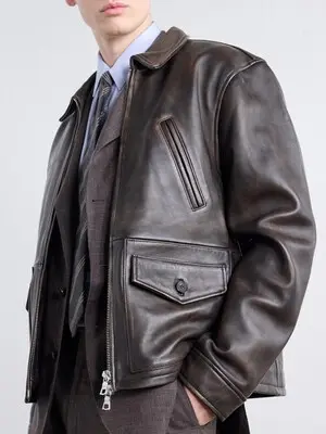 Officine Générale Mori Leather Jacket