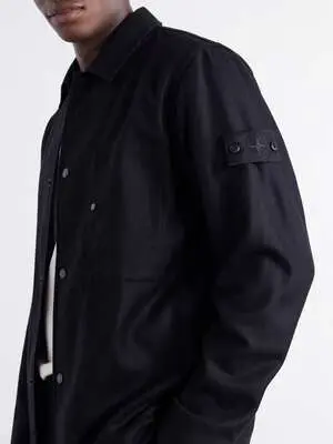 Stone Island Ghost Wool And Nylon-blend Flannel Overshirt