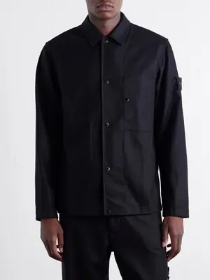 Stone Island Ghost Wool And Nylon Flannel Overshirt