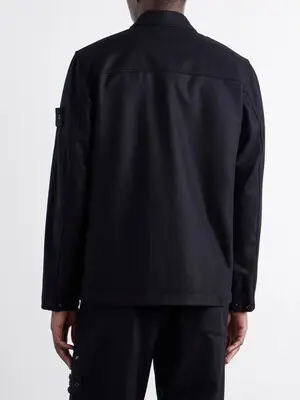 Stone Island Ghost Wool And Nylon Flannel Overshirt