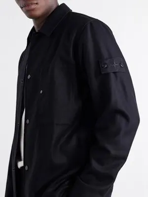 Stone Island Ghost Wool And Nylon Flannel Overshirt