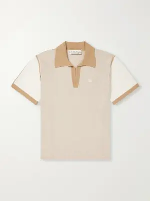 GOD'S TRUE CASHMERE Logo-embroidered Cashmere Polo Shirt - Neutrals