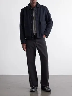 Stone Island Ghost Padded Wool And Nylon-blend Flannel Bomber Jacket