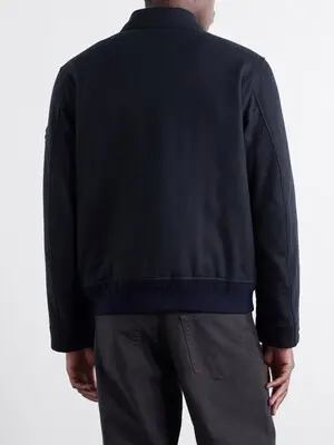 Stone Island Ghost Padded Wool And Nylon-blend Flannel Bomber Jacket