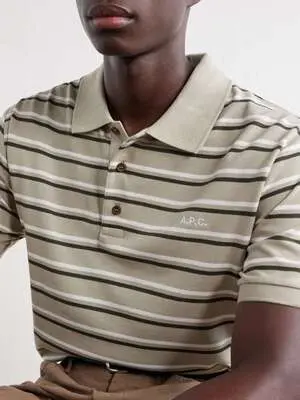 A.p.c. Joe Striped Cotton-piqué Polo Shirt