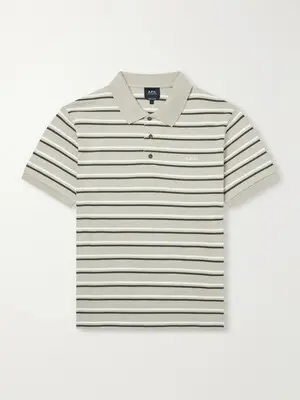 A.p.c. Joe Striped Cotton-piqué Polo Shirt - Multi