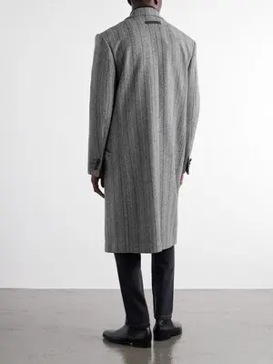 Zegna Trofeo Selection Double-breasted Pinstriped Wool Coat