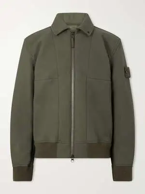 Stone Island Ghost Garment-dyed Rubberised-leather Jacket - Green