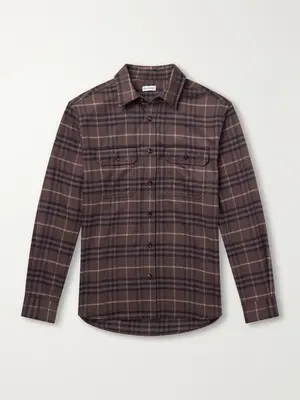 Burberry Checked Wool-twill Flannel Shirt - Brown