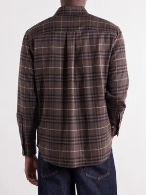 Burberry Checked Wool-twill Flannel Shirt - Brown