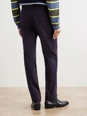 Brioni Tapered Brushed Cotton-blend Gabardine Trousers