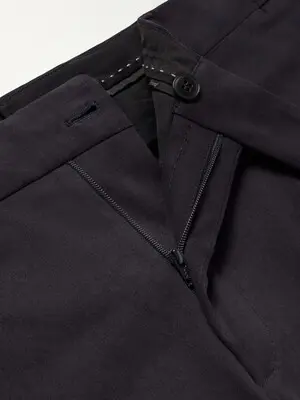 Brioni Tapered Brushed Cotton-blend Gabardine Trousers