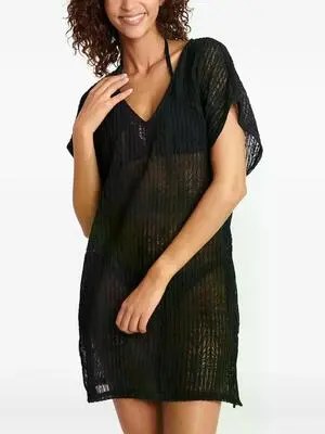 BANANA MOON Zinia Crochet-knit V-neck Beach Cover-up - Black