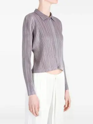 Issey Miyake Monthly Colours August Plissé-effect Zipped Jacket